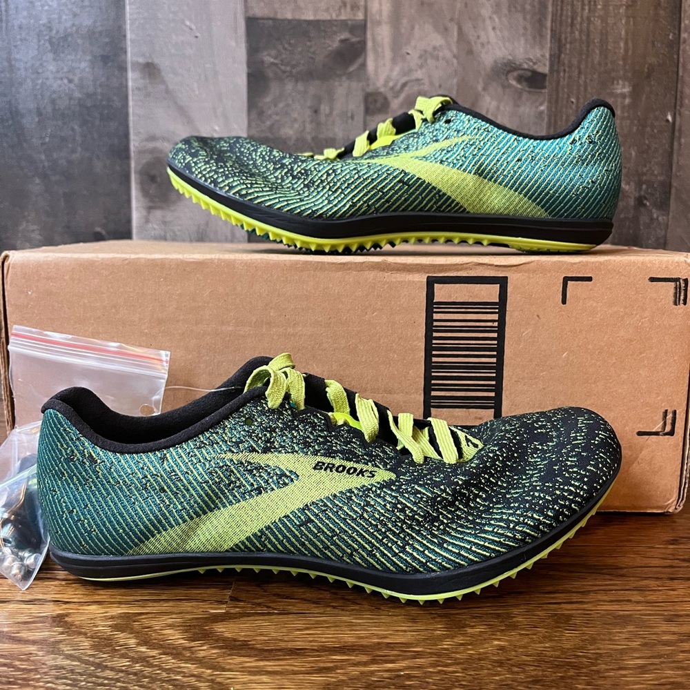 Brooks Mach 19 Track Field Spikes Black Green 1103211… - Gem